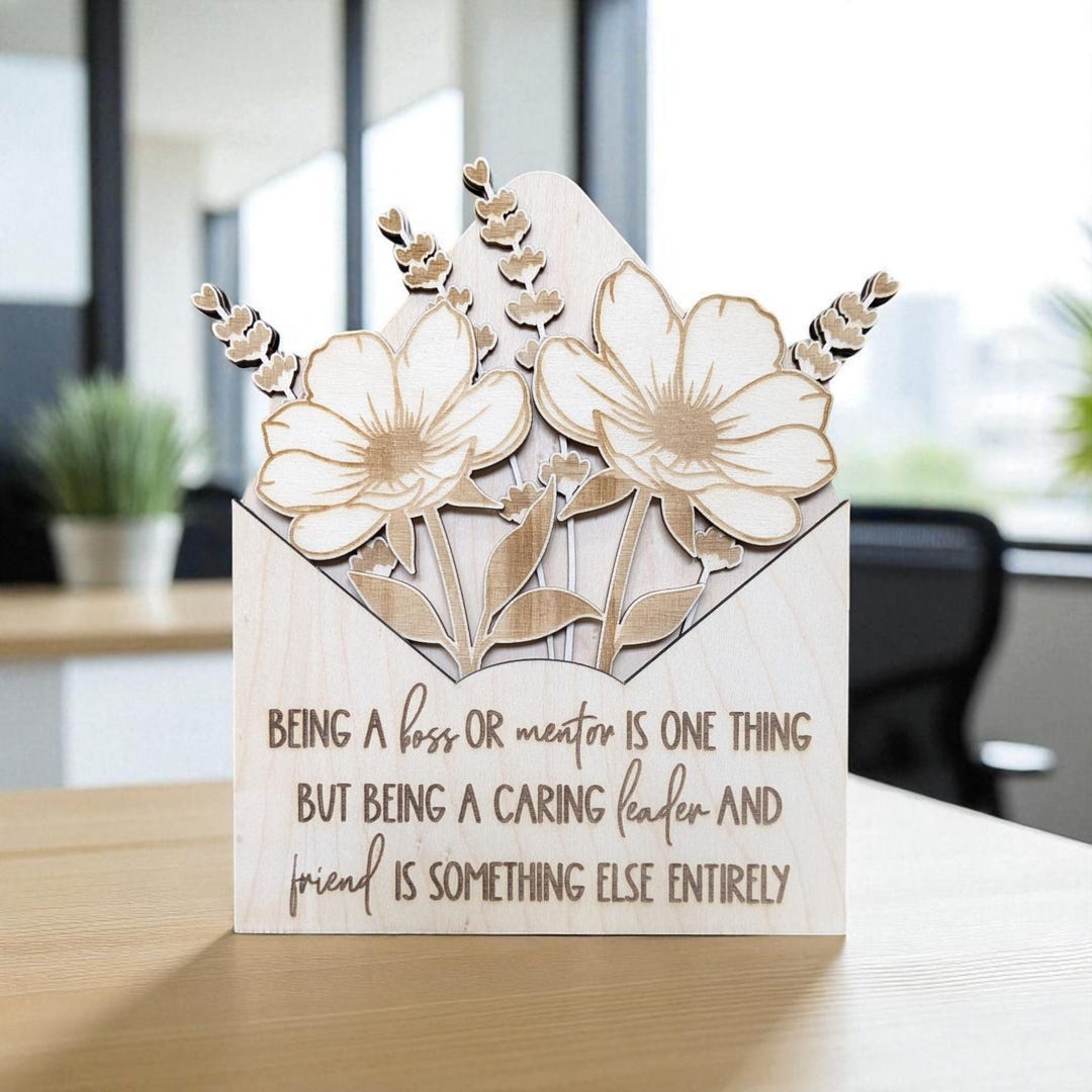 Boss Leaving Gifts Best Boss Thank You Gift Wooden Flower Leaving ...