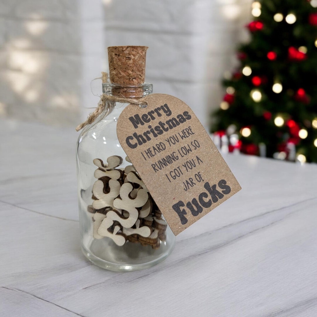 Funny Secret Santa Jar of Fucks Swearing Gift Naughty Secret Santa Out ...