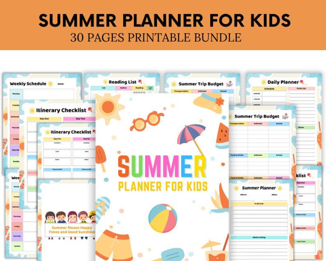 Printable Kids Summer Planner 2025 – Schedule, Checklist (PDF) - Etsy