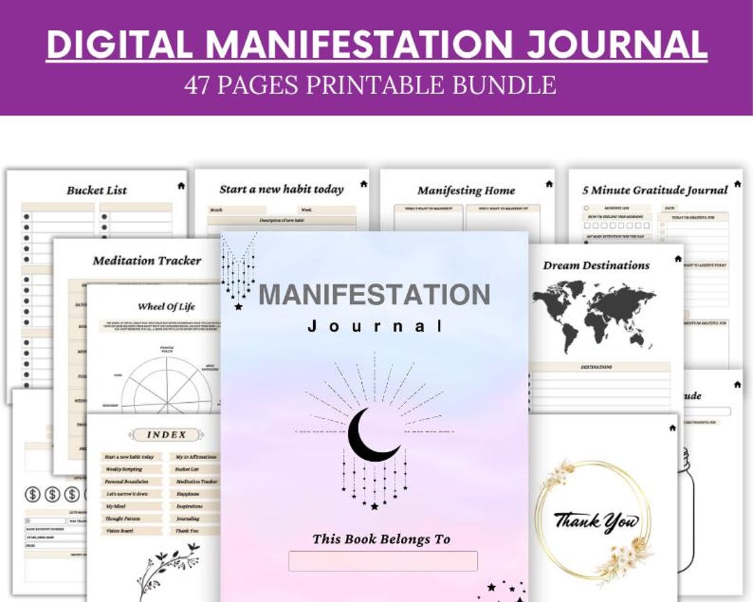 Digital Manifestation Journal - Gratitude, Mindfulness & Daily Planner ...