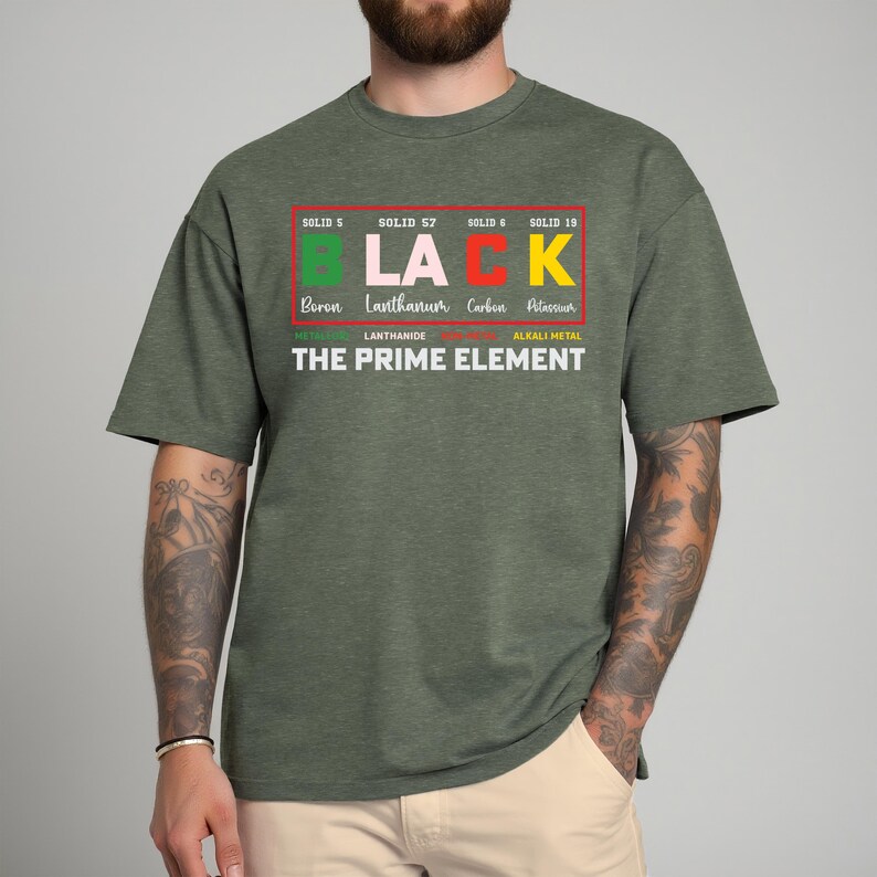 Black the Prime Element T-shirt – Bold Statement Tee – Empowerment ...