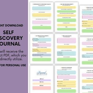 Self Discovery Journal - Guided Self Journal, Growth Journal, Personal ...