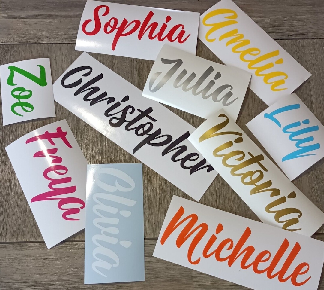 Personalised Vinyl Name Stickers Labels for Weddings, Glasses, Bottles ...