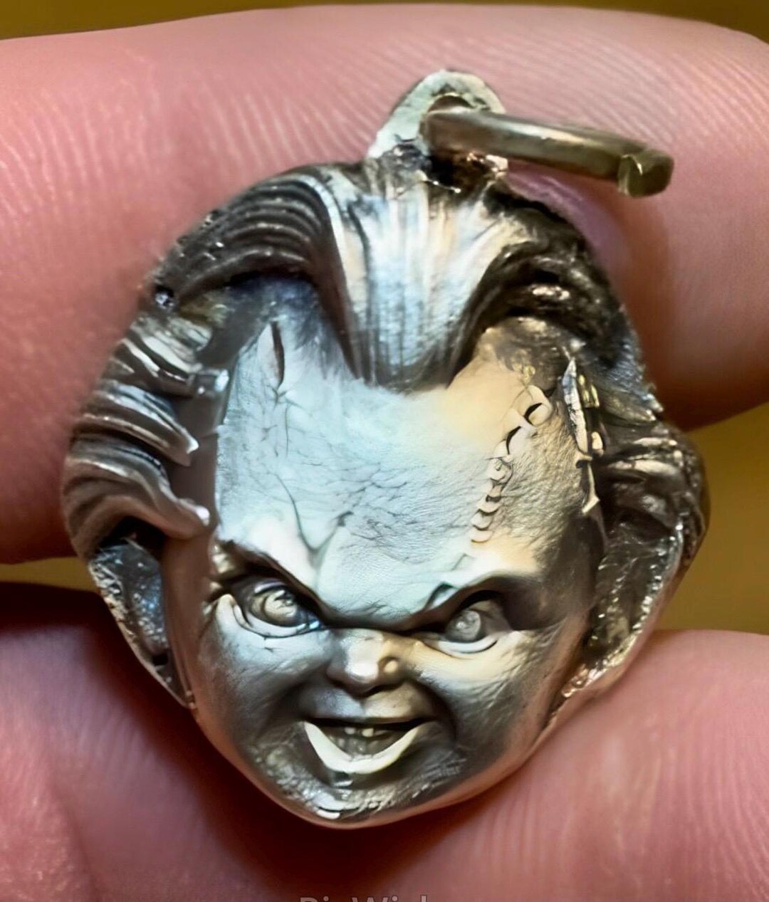 Chucky Pendant Halloween Jewelry Necklace 925 Sterling Silver Handmade ...