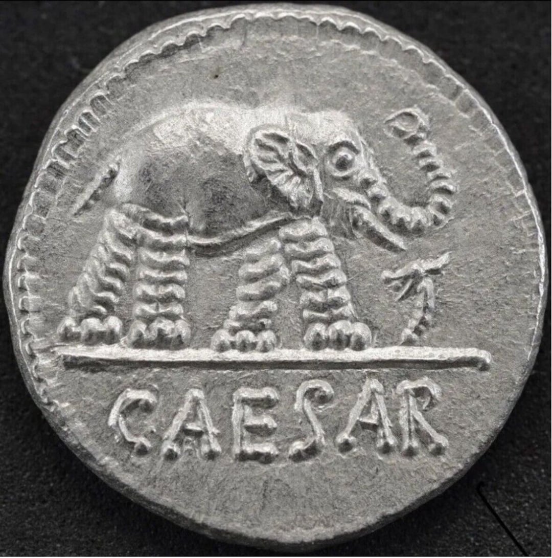 Roman Denarius of Caius Julius Caesar Elephant Sterling Silver Coin - Etsy