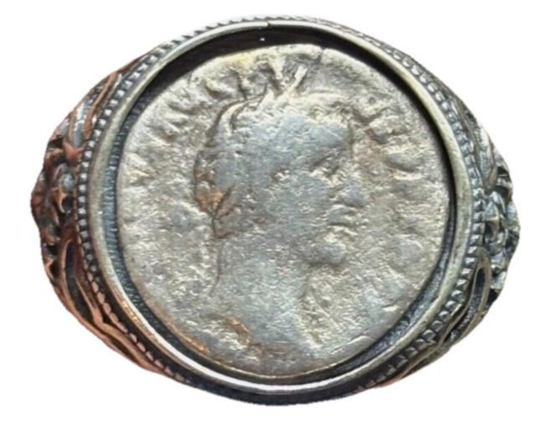 Authentic Ancient Roman Coin Nerva Denarius Coin Ring One Size Fits All ...