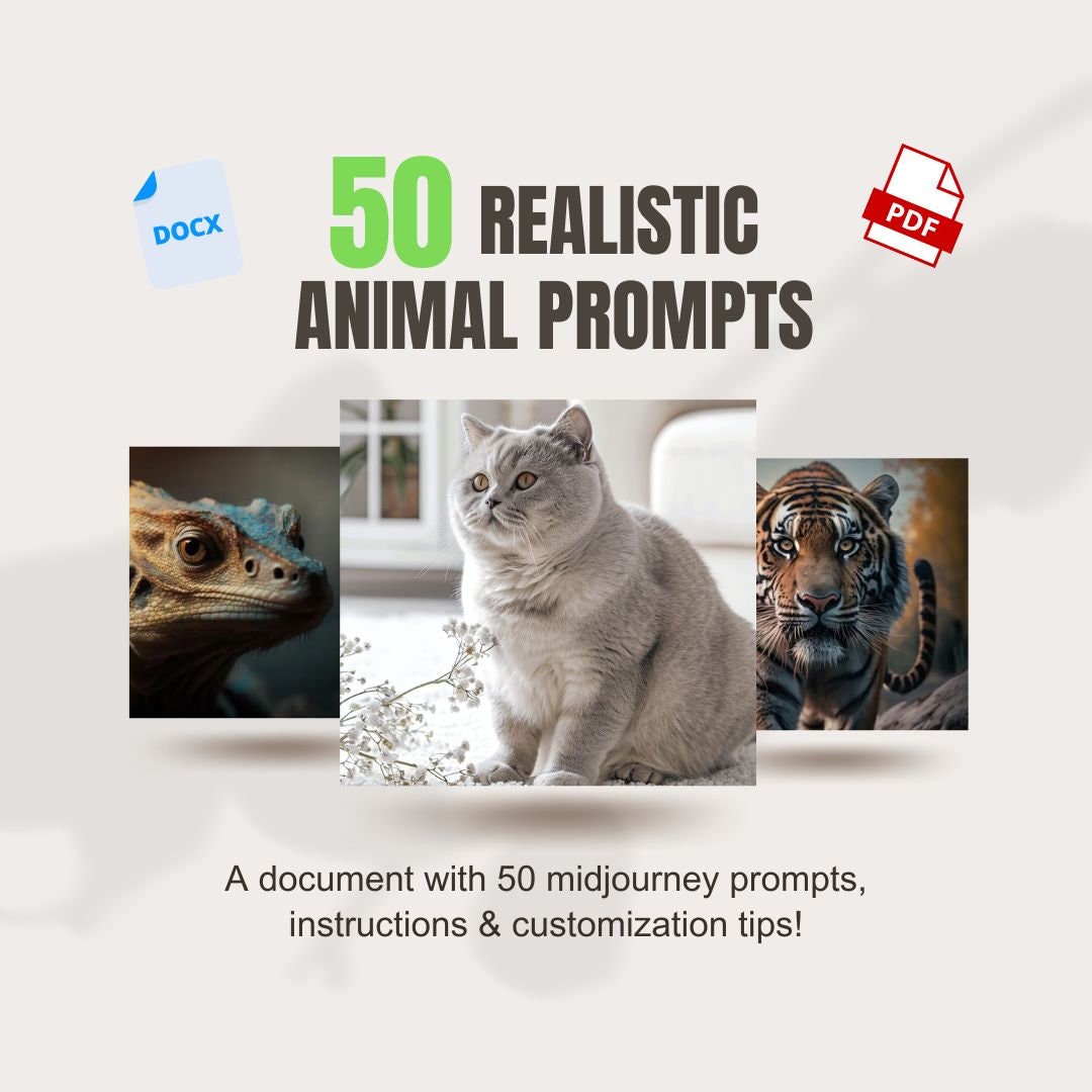 50 Hyper Realistic Animal Prompts for Midjourney, DALL.E 3, Chatgpt ...