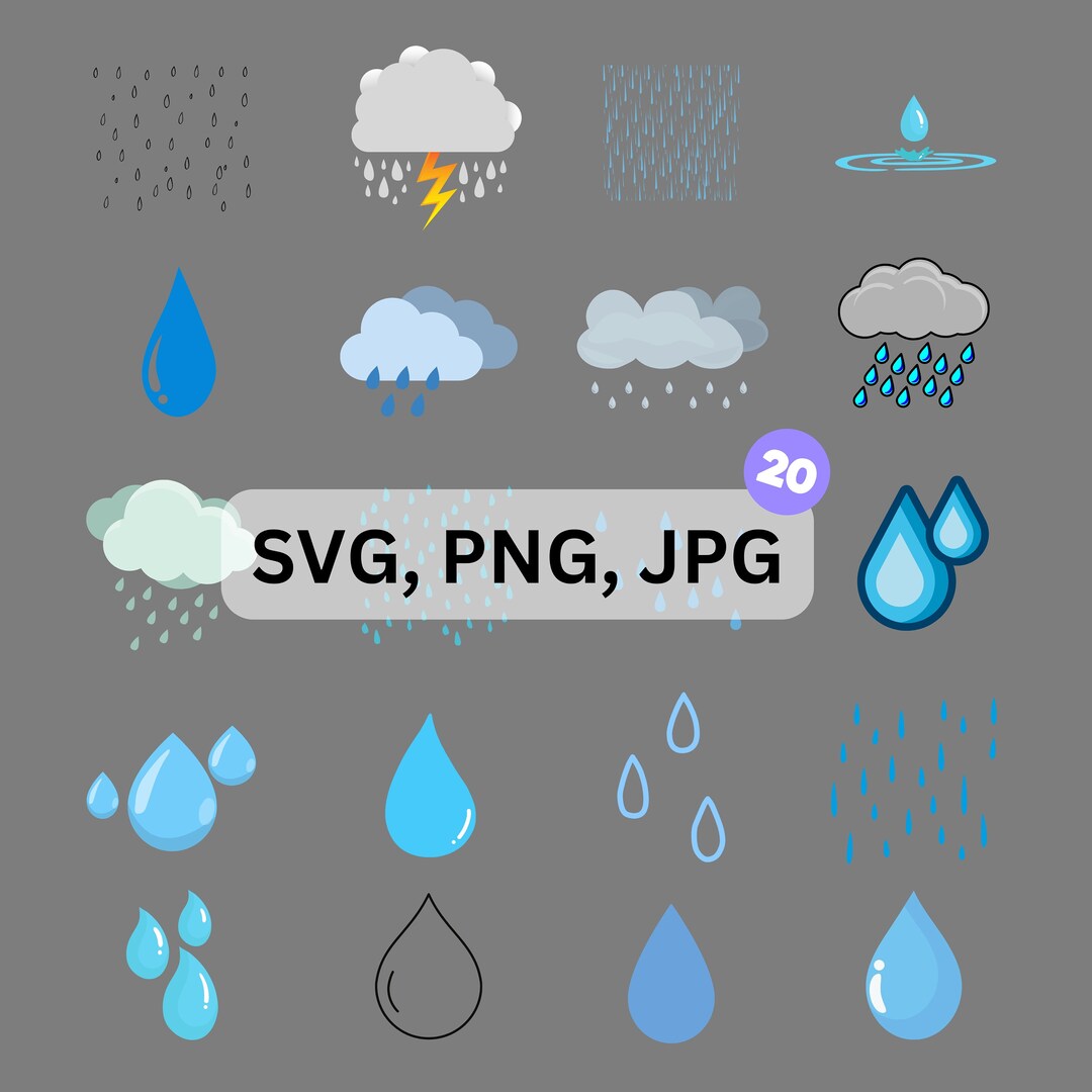 20 Raindrop Water Droplet Bundle | High-res 5k X 5k for Print, POD ...