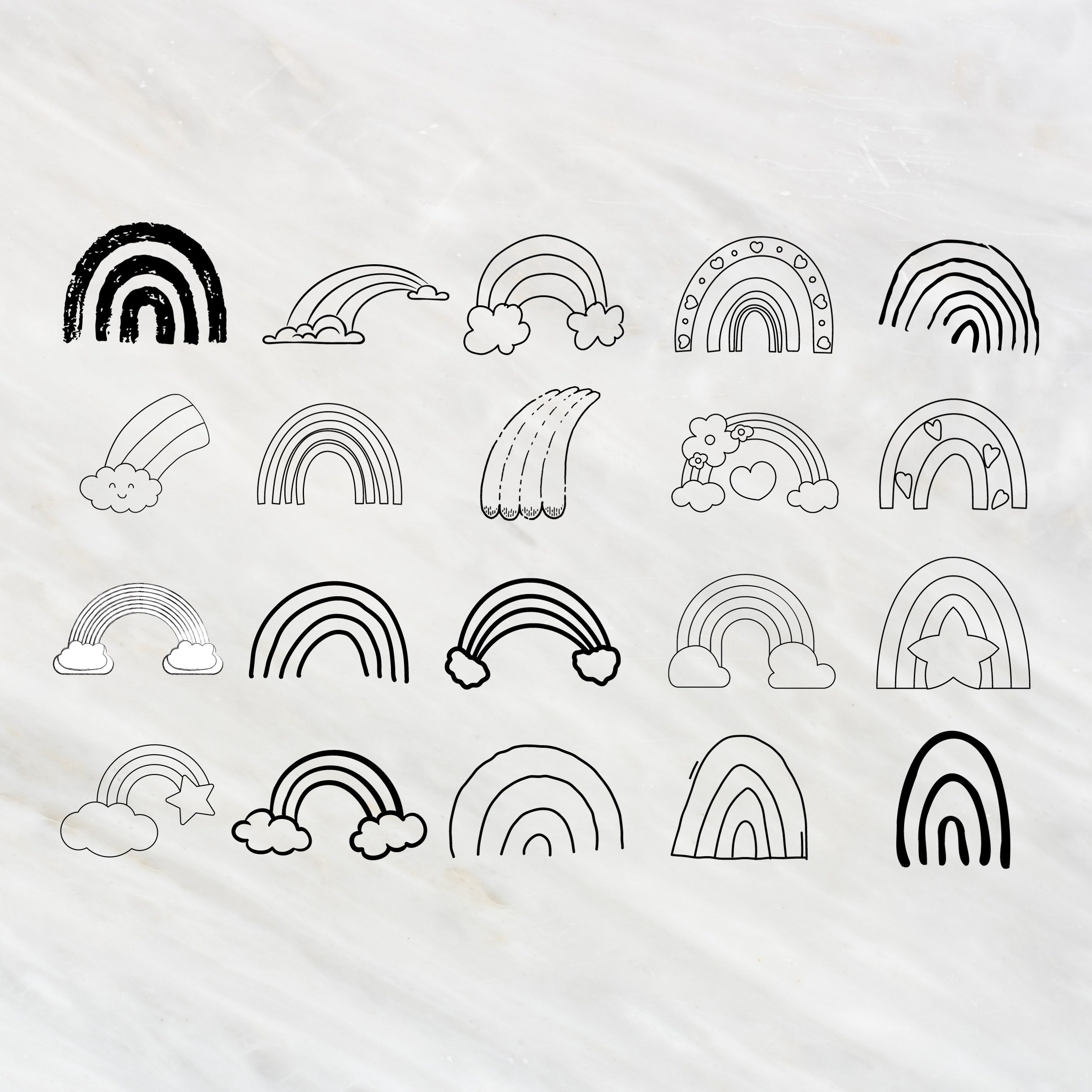 100 Shapes MEGA Bundle, Clip Art, Clouds, Moons Rainbows Hearts Stars ...