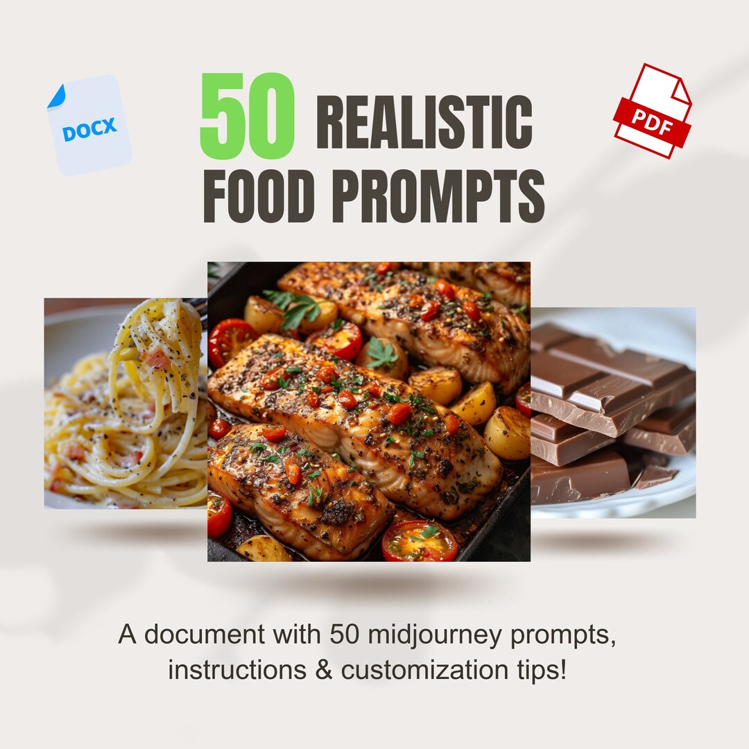 50 Hyper Realistic Food Prompts for Midjourney, DALL.E 3, Chatgpt ...