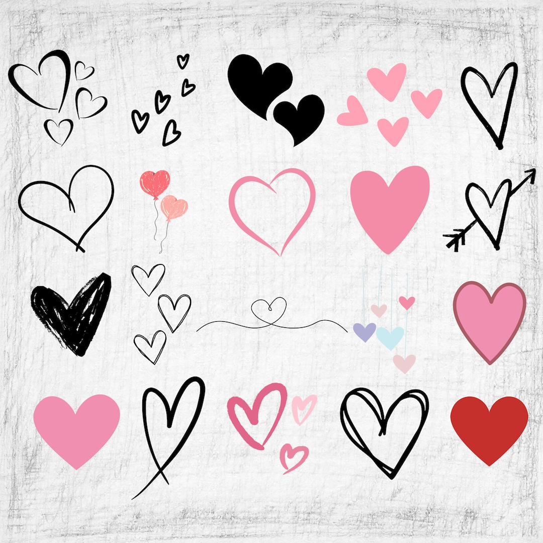 20 Heart Design Bundle, Heart Clip Art, Love Designs, Cut Files, Png ...