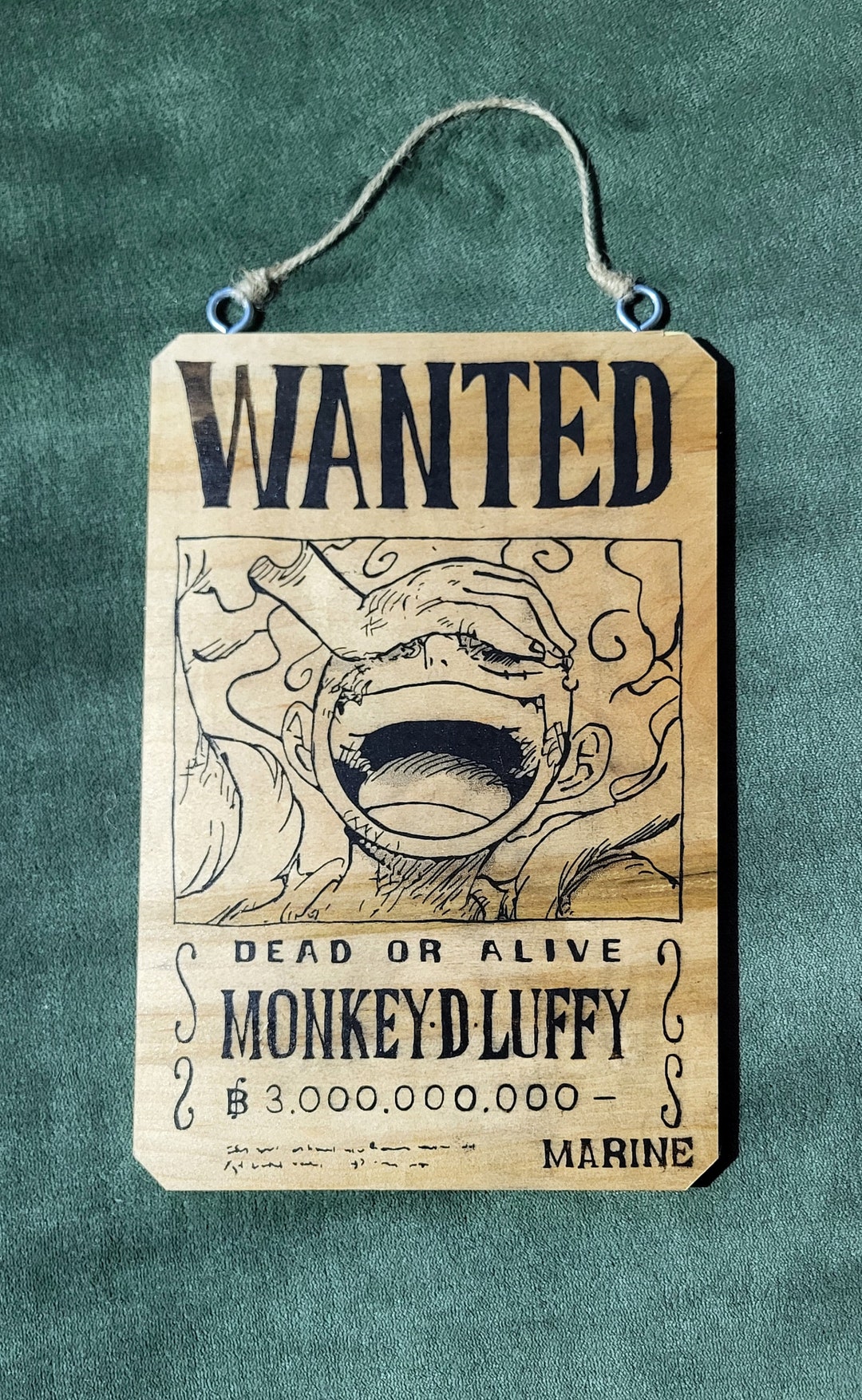 Luffy Wanted Poster One Piece, Wall Mounted Engraving, Manga Decor ...