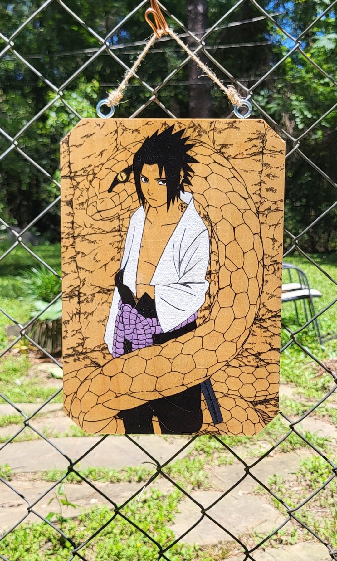 Custom Naruto Laser Engraving Sasuke Curse Mark Poster Art, Hand ...