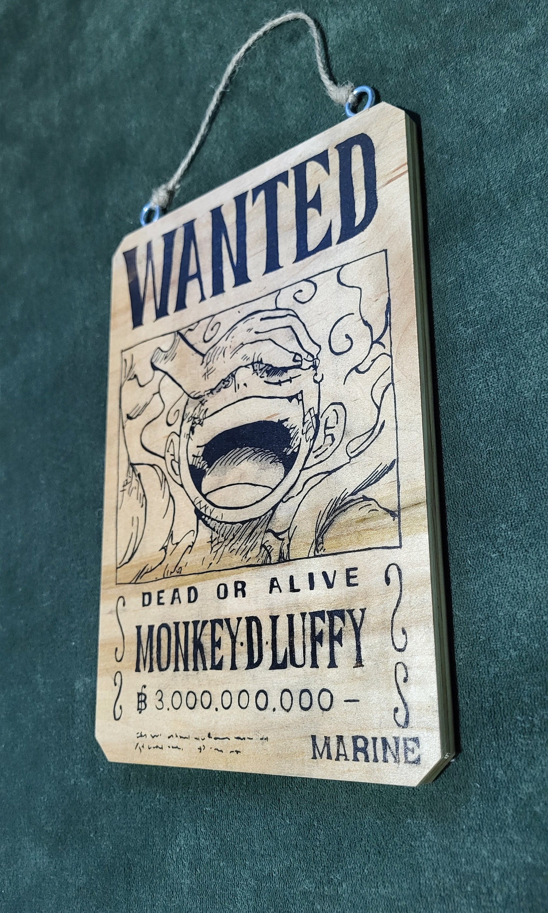 Luffy Wanted Poster One Piece, Wall Mounted Engraving, Manga Decor ...