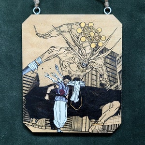 Jujutsu Kaisen Sukuna & Mahoraga Custom Hand Painted Anime Wall Art ...