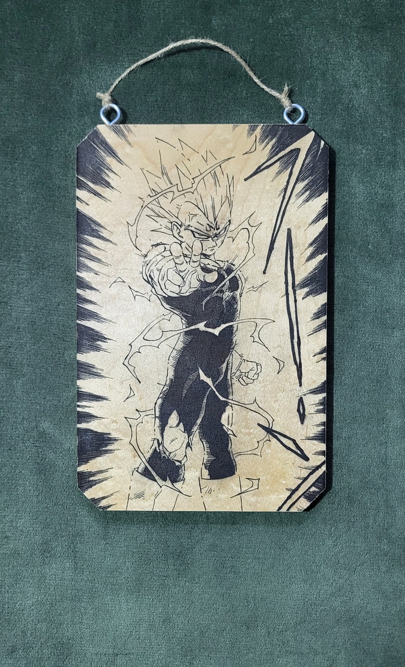 Custom Majin Vegeta Laser Engraving Wall Mounted Custom Laser Engraving ...
