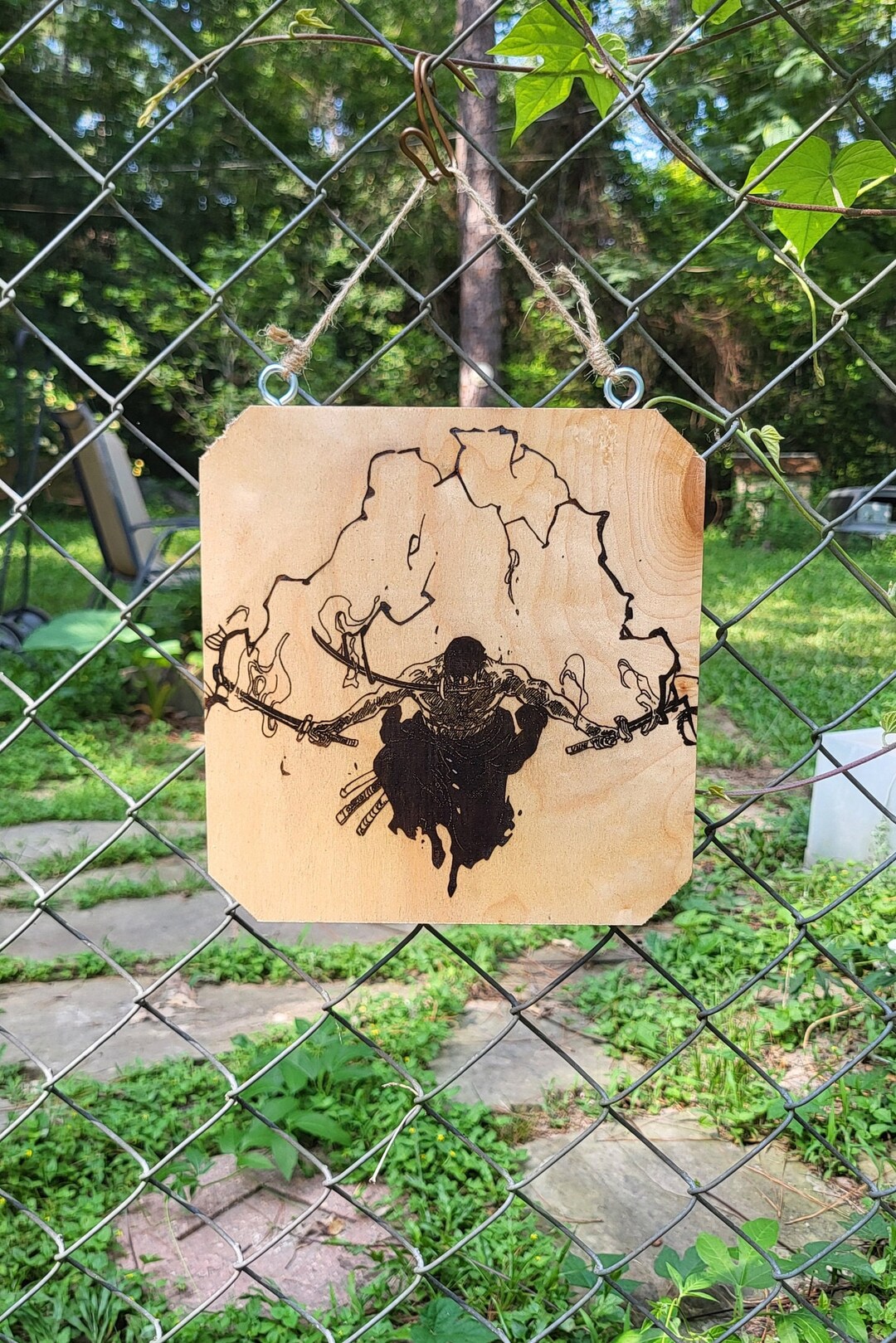 Custom Zoro One Piece Laser Engraving Wall Mounted Custom Laser ...