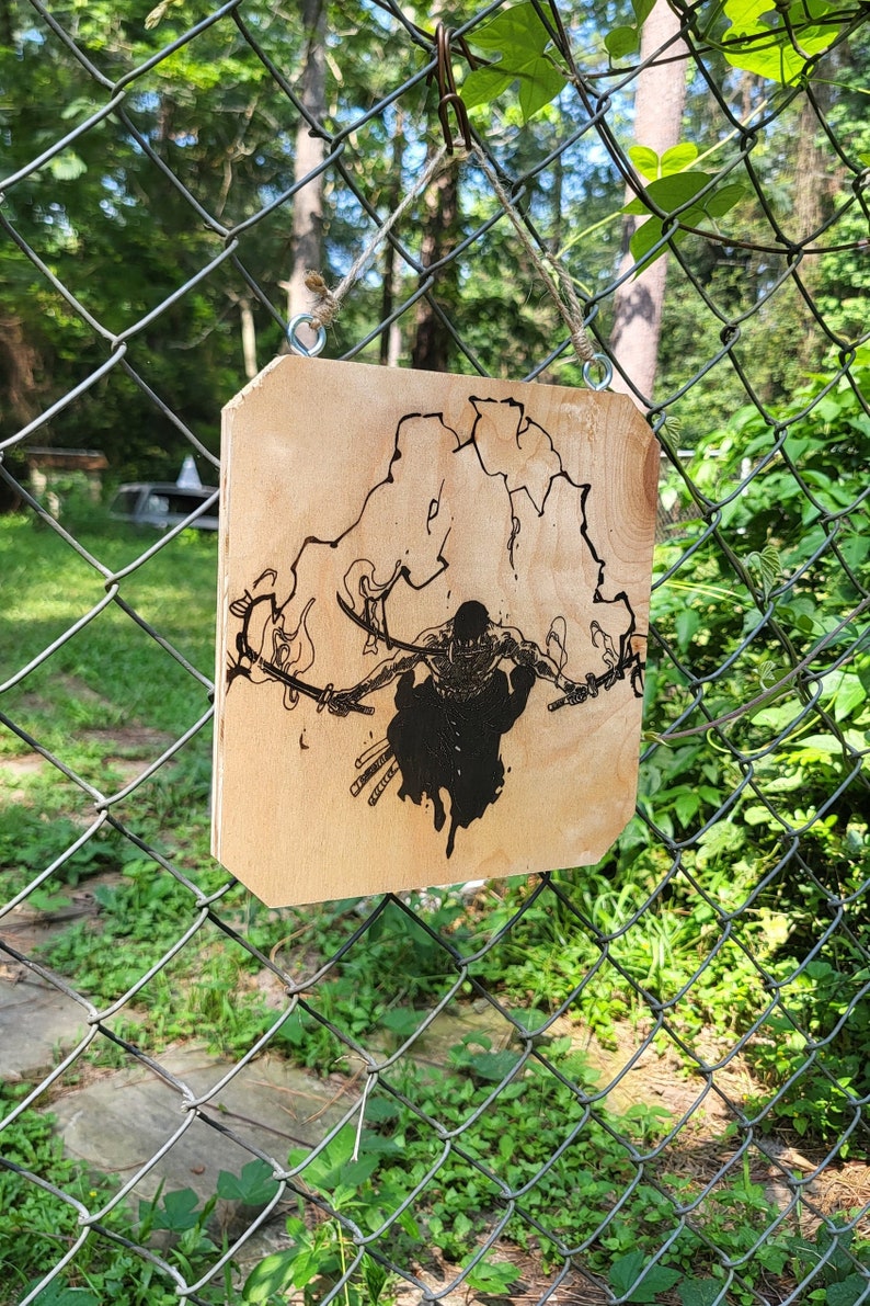 Custom Zoro One Piece Laser Engraving Wall Mounted Custom Laser ...