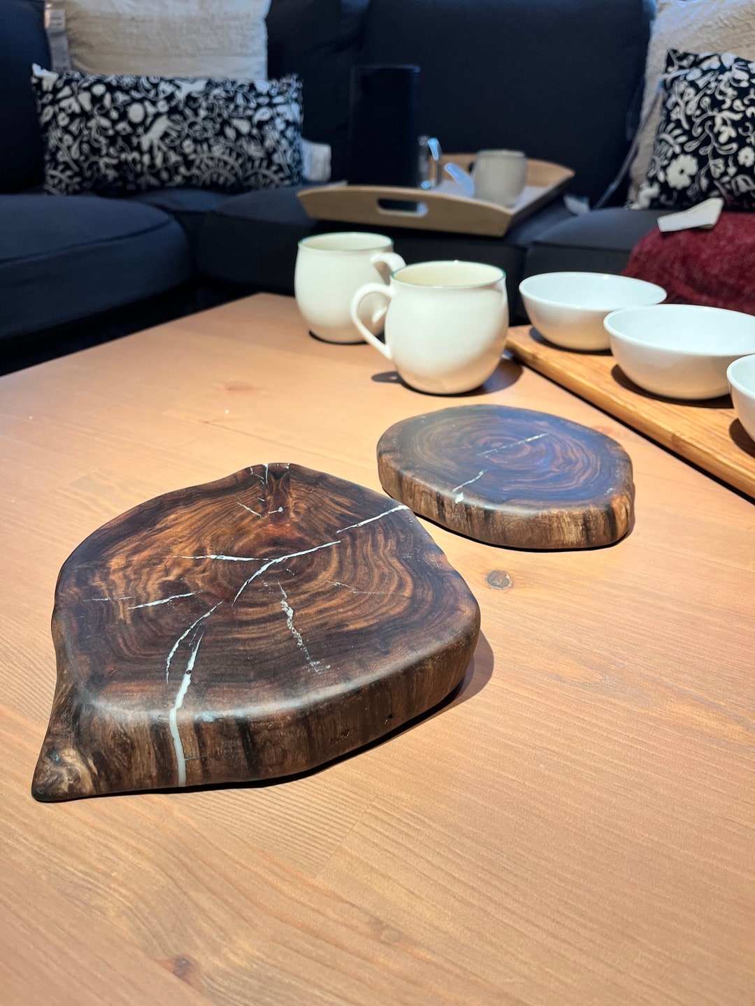 Cracked DIY Walnut Cookies, Walnut Slices, Walnut Cutting Board, Black ...