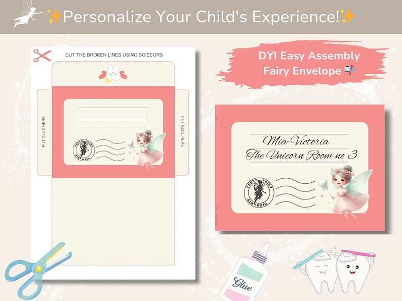 Tooth Fairy Receipt & Envelope Kit: Personalized Lost Tooth Gift ...