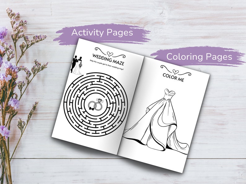 Kids Wedding Coloring and Wedding Activity Book: Fun Coloring & Games ...