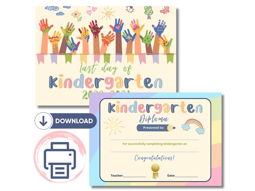 Magical Kindergarten Milestones: Customizable Graduation Diploma & Last ...
