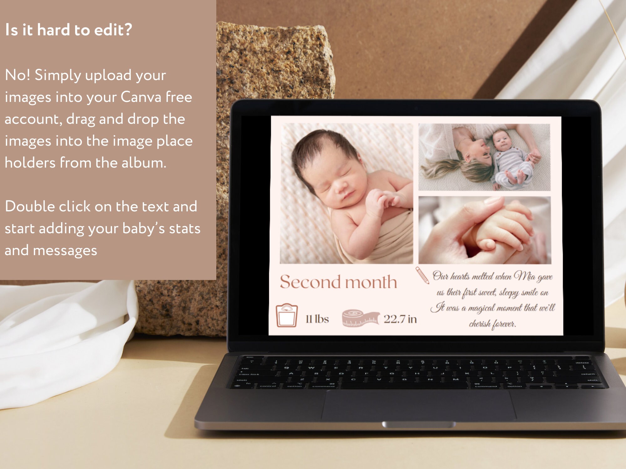 Baby Milestone Memory Book Template, Baby First Year Scrapbook ...