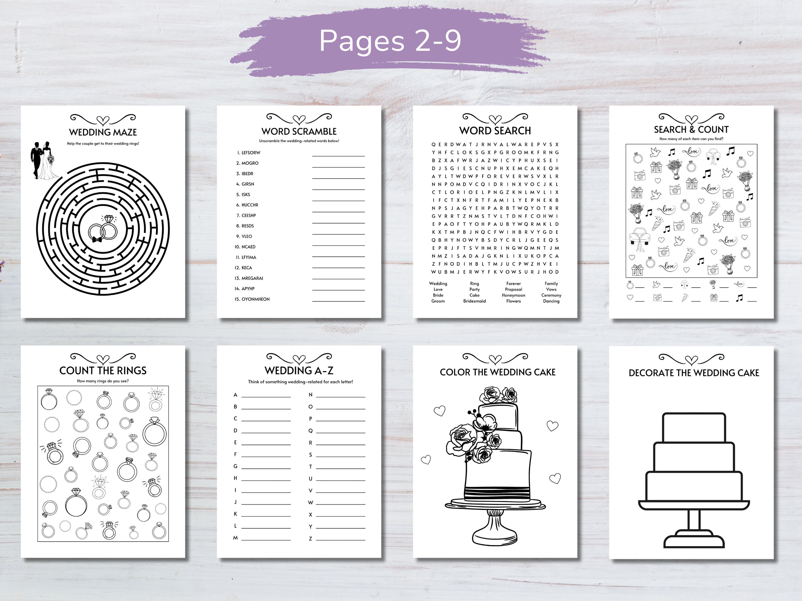 Kids Wedding Coloring and Wedding Activity Book: Fun Coloring & Games ...