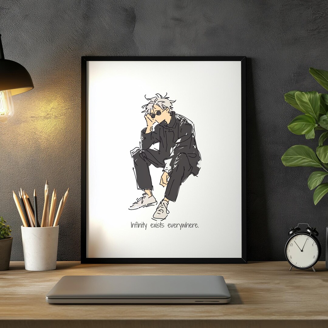 Gojo Printable Wall Art, Same Day Anime Gift, Last Minute Gift Idea ...