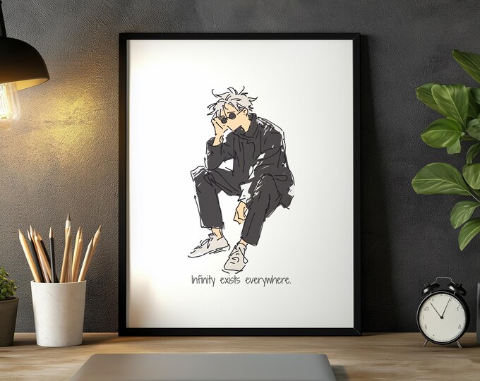 Gojo Printable Wall Art, Same Day Anime Gift, Last Minute Gift Idea ...
