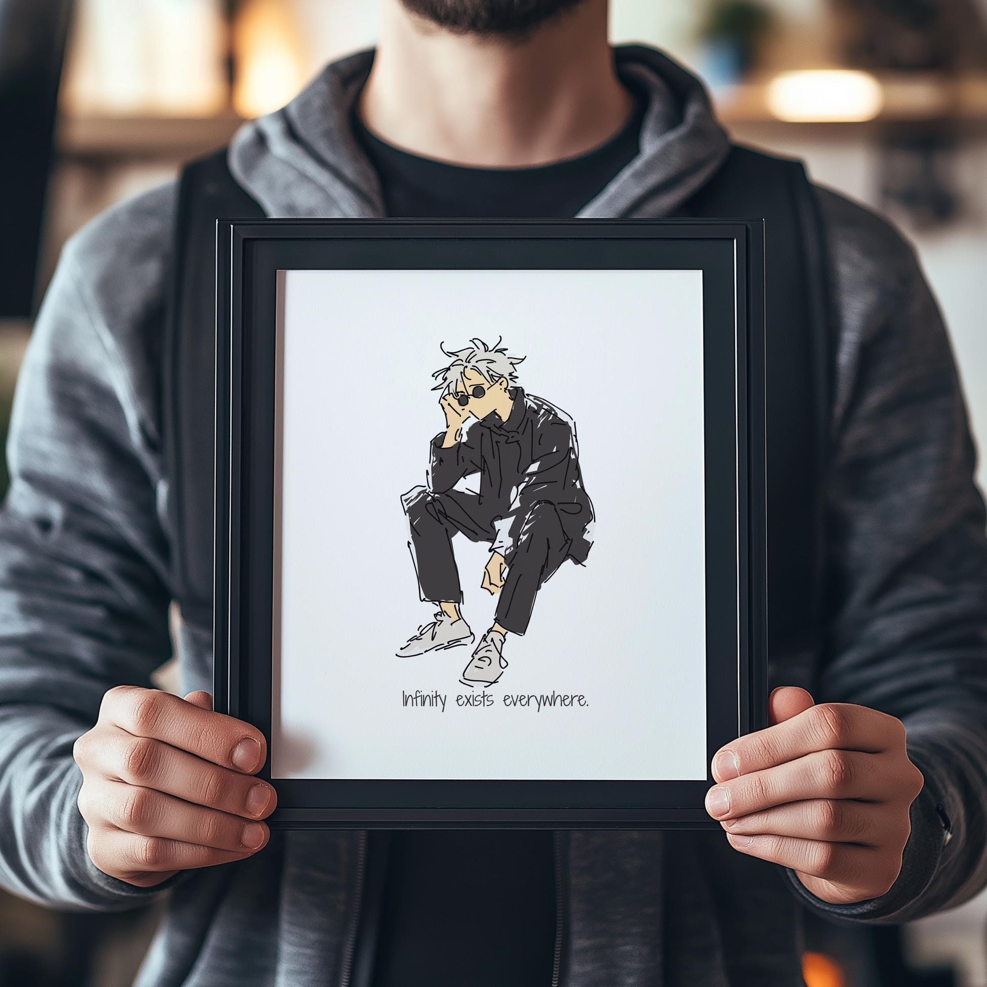 Gojo Printable Wall Art, Same Day Anime Gift, Last Minute Gift Idea ...