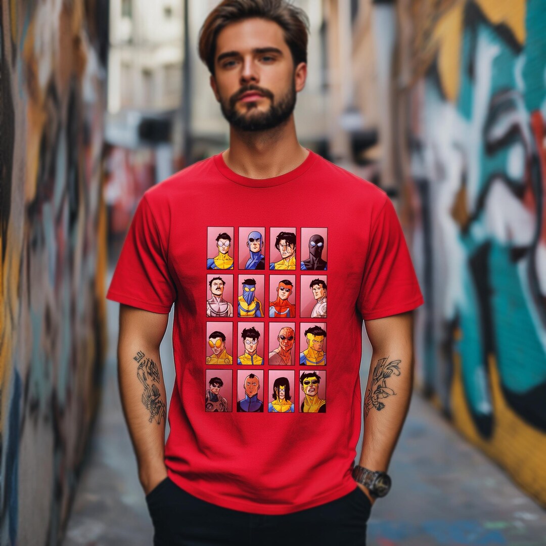 Invincible Variants Shirt, Superhero Collage Tee, Comic Book Fan Shirt ...