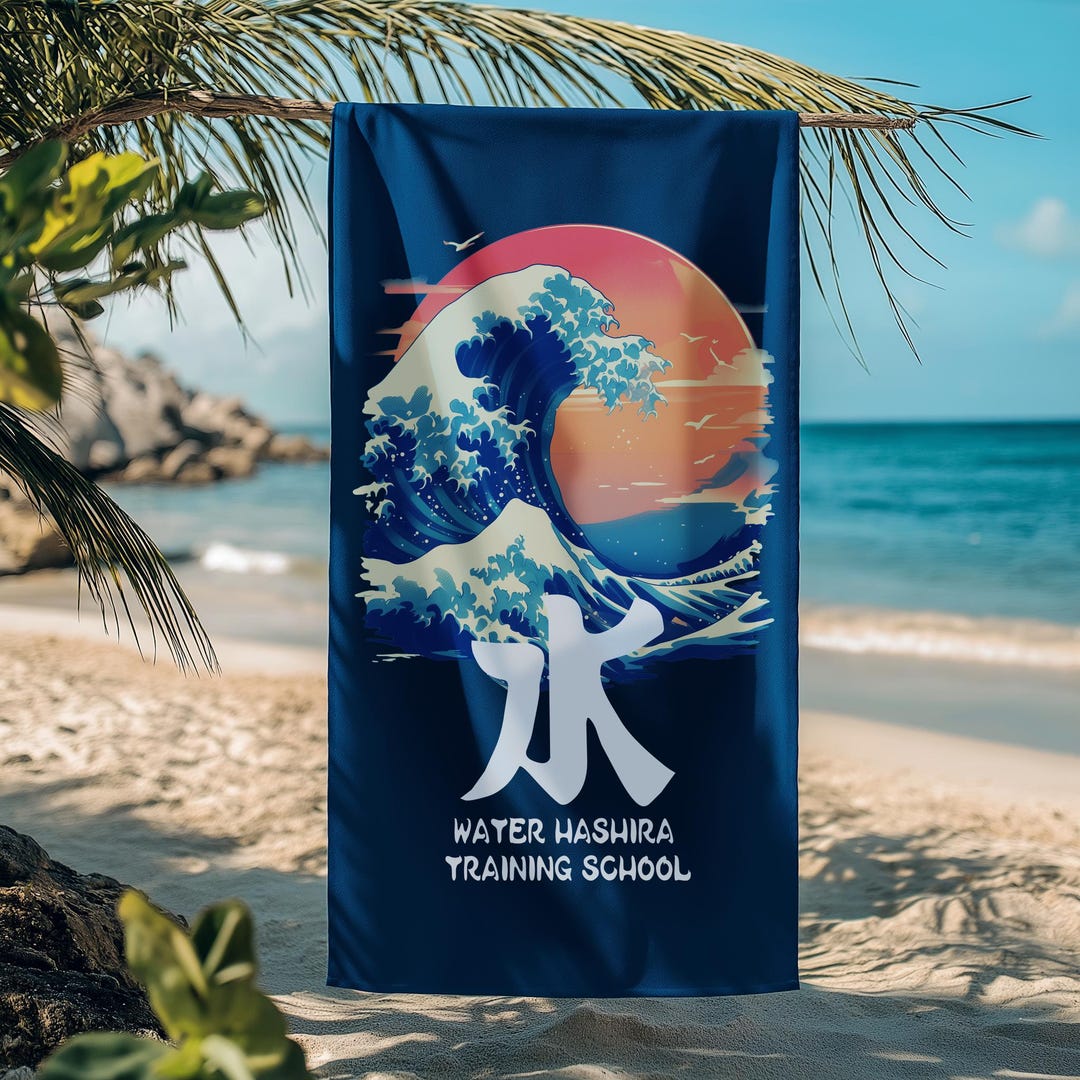 Water Hashira Beach Towel, Colossalcon 2025, Demon Slayer Inspired ...