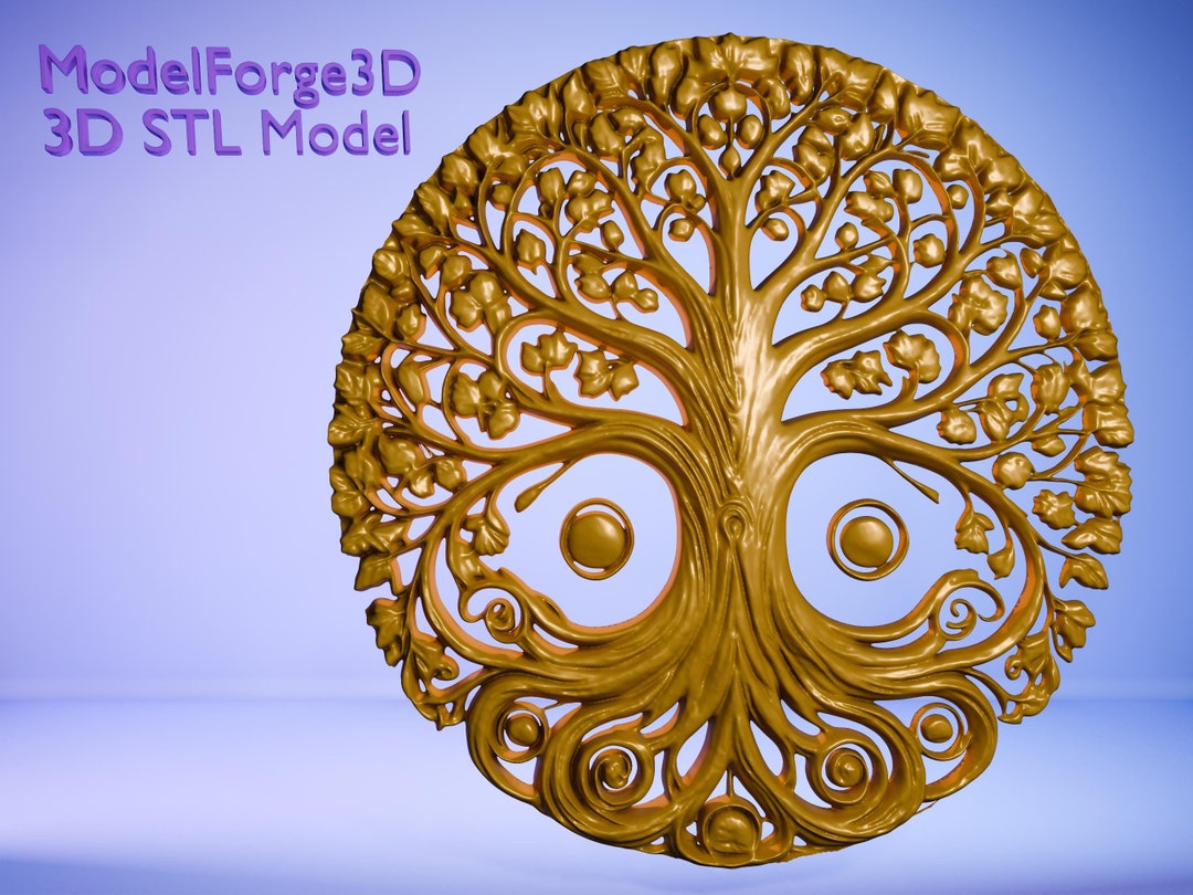 Tree of Life 3D STL Model for CNC, Aspire, Artcam, 3D Printer, Relief ...
