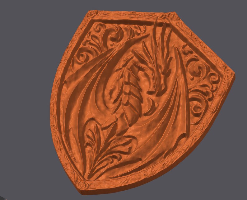Dragon Shield 3D STL Model for CNC, 3D Printing, Engraving, Wall Decor, CNC Files - Etsy