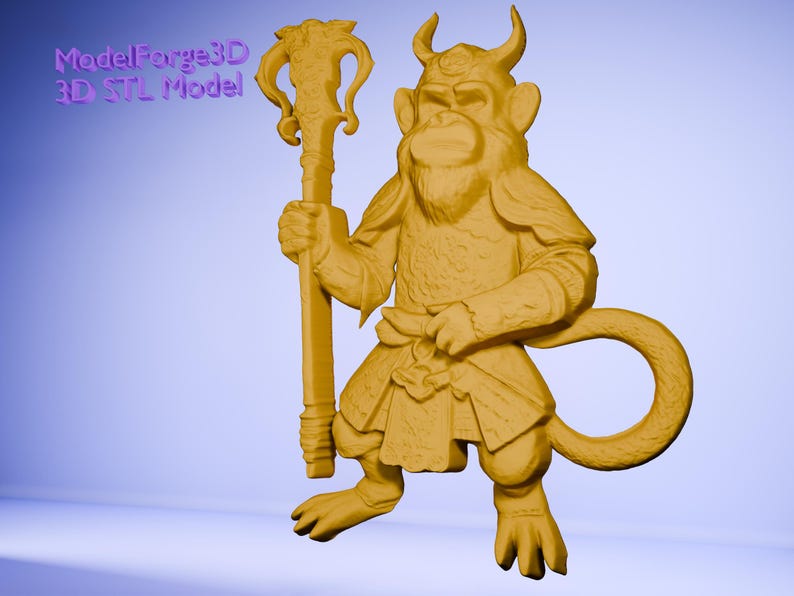 Wukong Chinese Monkey King 3D STL Model for Aspire, Artcam, 3D Printer ...