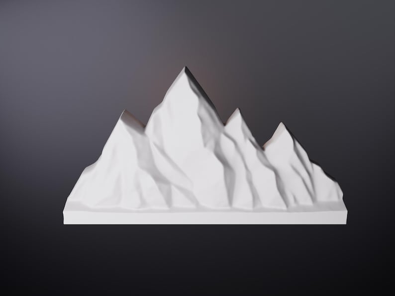 Mountain Landscape 3D STL Model for CNC Engraving, Wall Decor, Aspire ...
