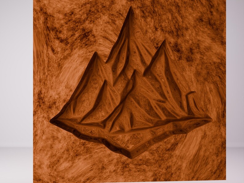 Mountain Landscape 3D STL Model for CNC Engraving, Wall Decor, Aspire ...