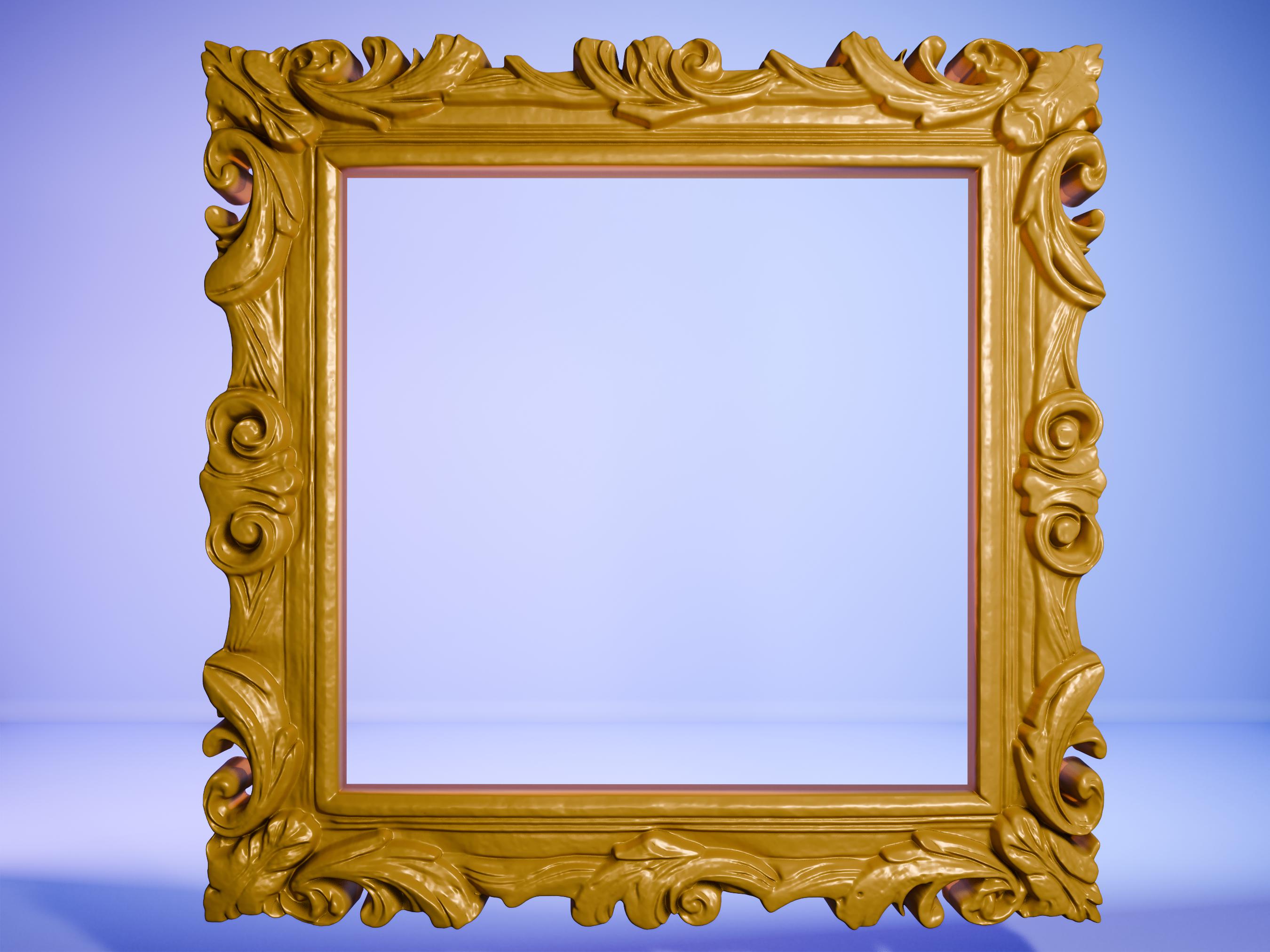 Decorative Frame Bas-relief 3D Model STL - Etsy