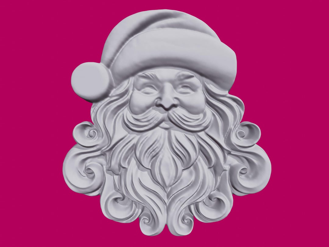 3D STL Model of Santa Claus | Christmas CNC Relief | Aspire, Artcam, 3D ...