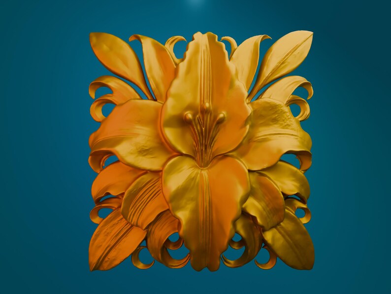 Lily 3D Relief - Aspire Artcam STL Model for CNC, Woodworking, Stone ...
