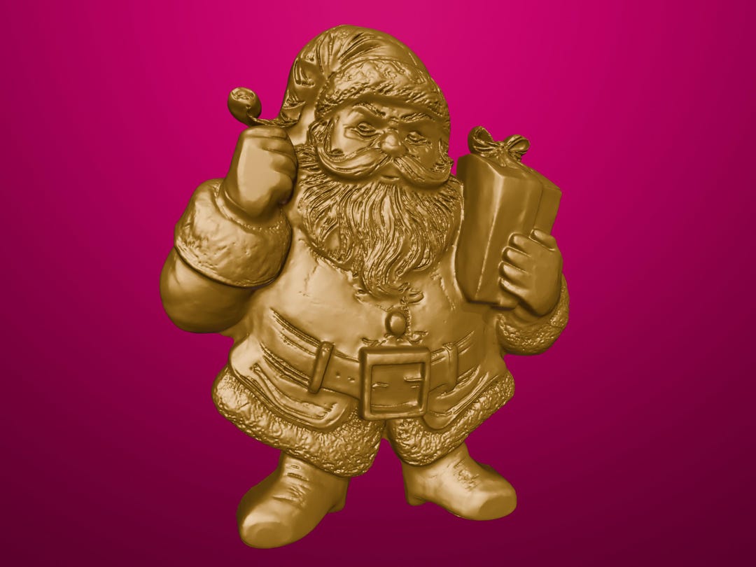Dwarf Santa Claus With Gift 3D STL Model for Aspire Artcam CNC Relief ...