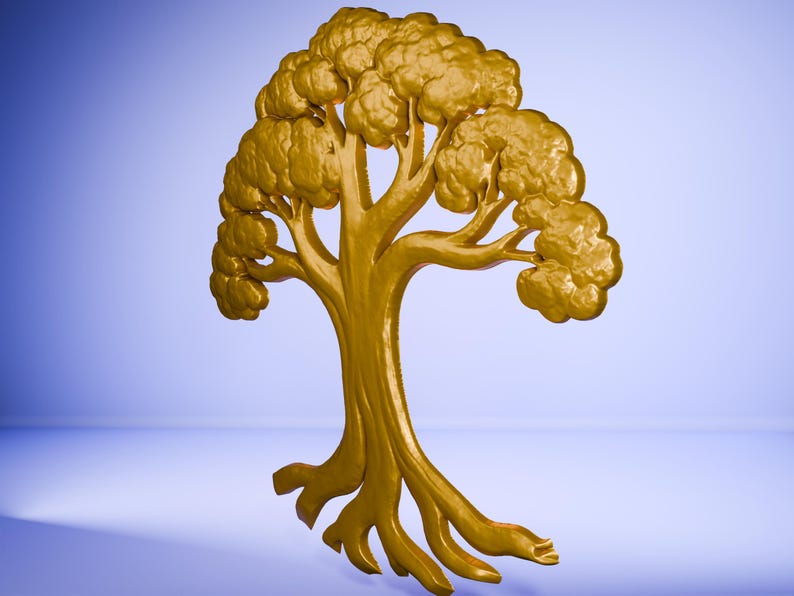 Tree 3D STL Model for Artcam, 3D Printer, CNC Relief, Woodworking, Wall ...
