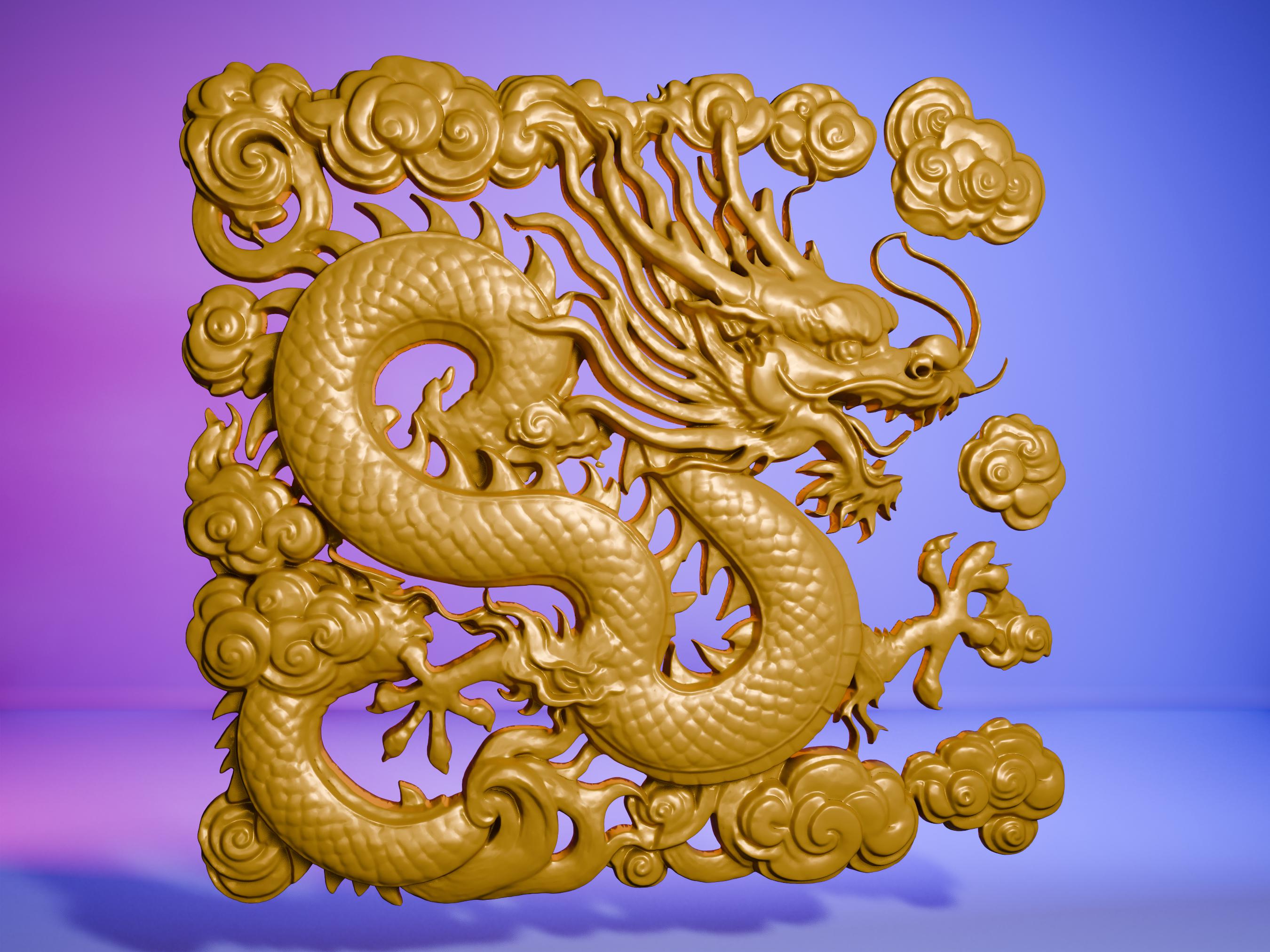 Chinese Dragon, 3D STL Model for Cnc Users, CNC Router Engraver, 3D ...