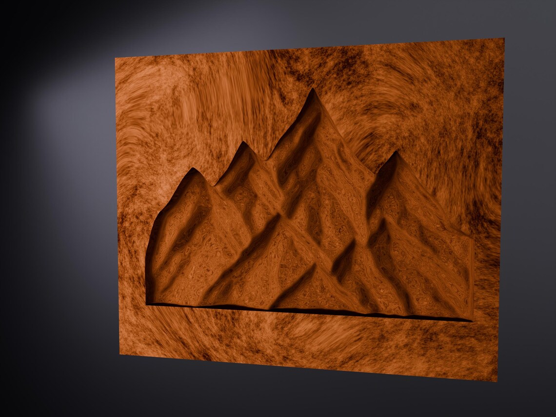 Mountain Range 3D STL Model for CNC Engraving, Wall Sculpture, Aspire ...