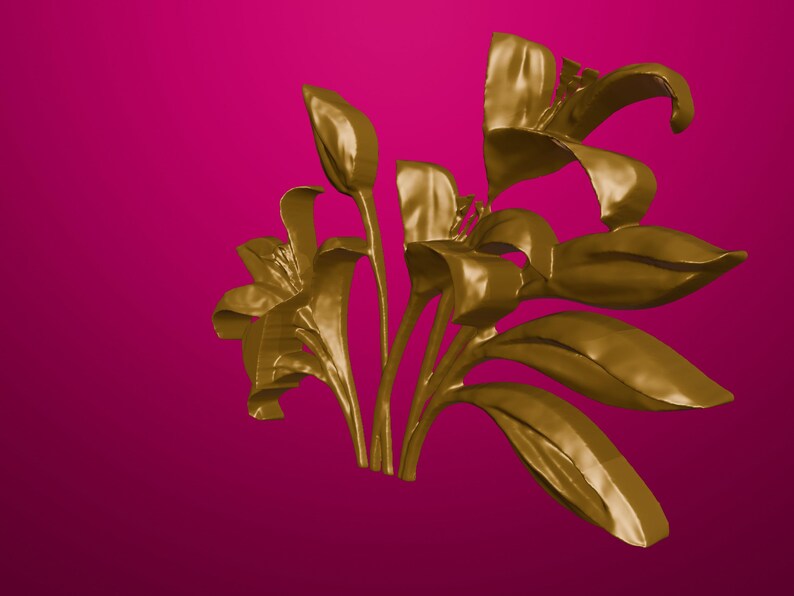 Elegant Lily Design 3D STL Model for Aspire Artcam, CNC Relief ...