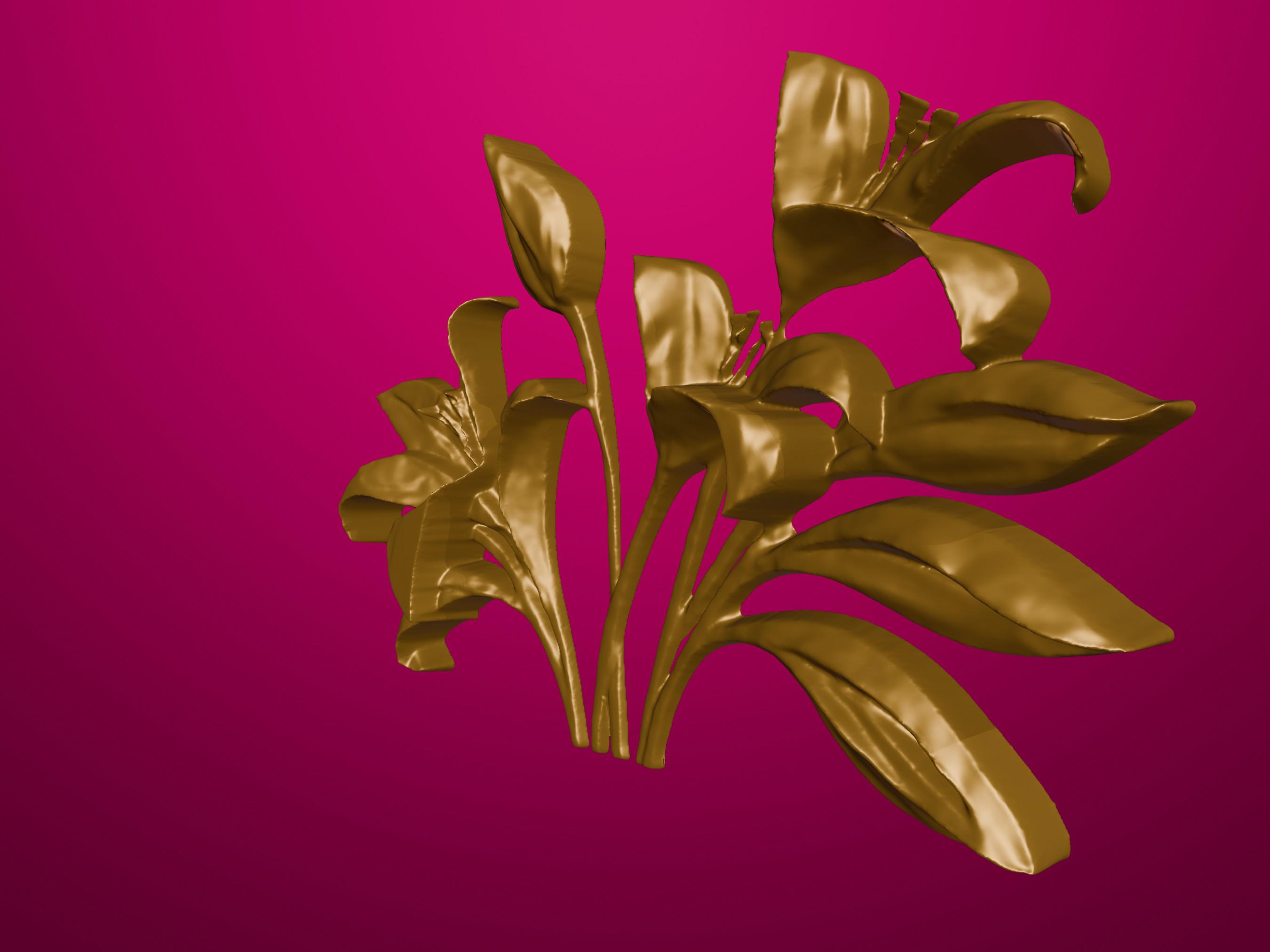 Elegant Lily Design 3D STL Model for Aspire Artcam, CNC Relief ...
