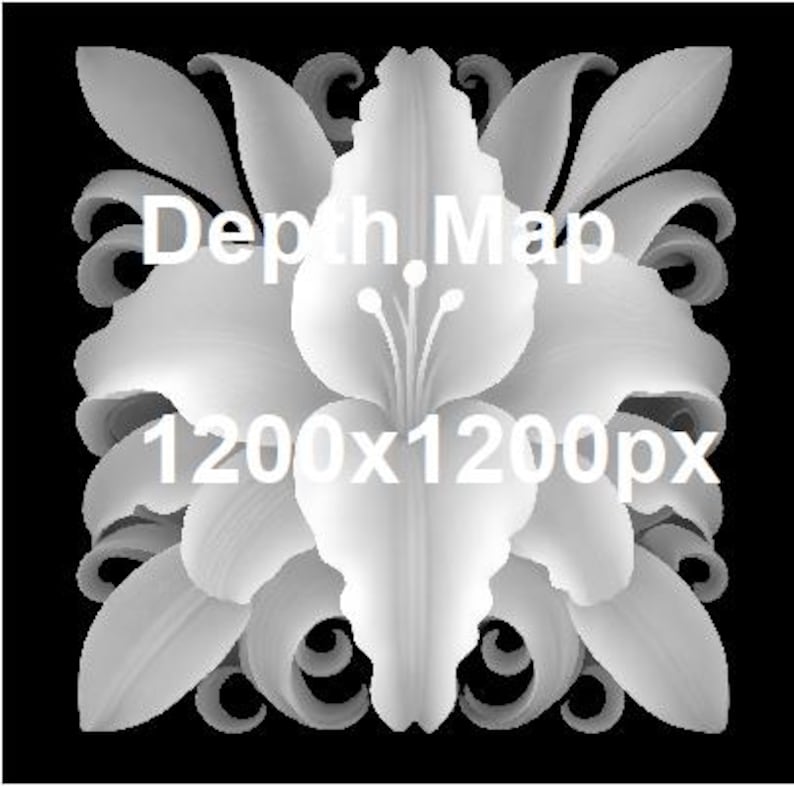 Lily 3D Relief - Aspire Artcam STL Model for CNC, Woodworking, Stone ...