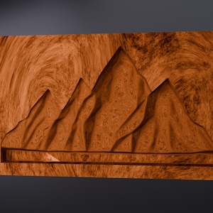 Mountain Landscape 3D STL Model for CNC Engraving, Wall Decor, Aspire ...