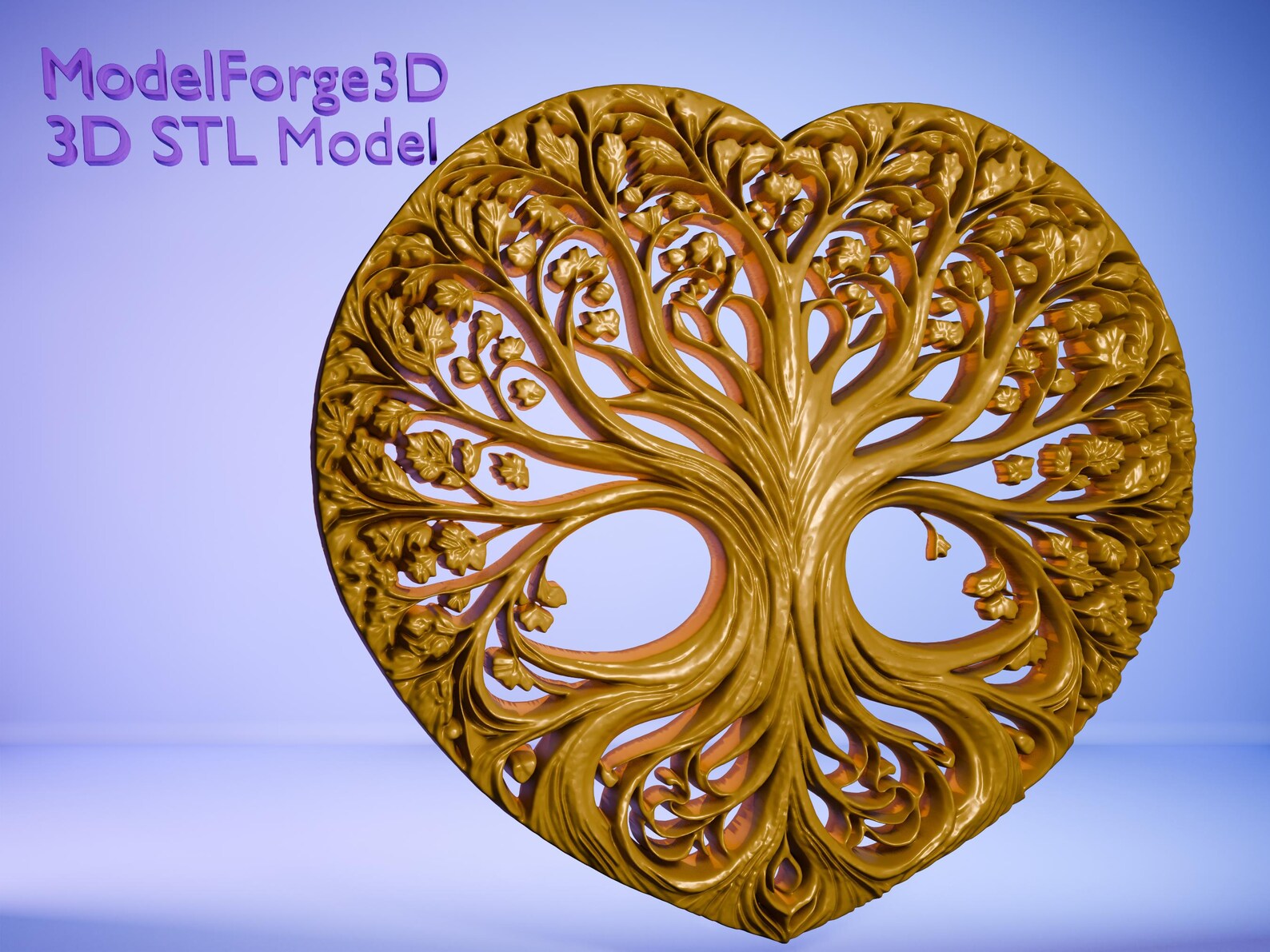 Tree of Life in Heart Shape 3D STL Model - Etsy